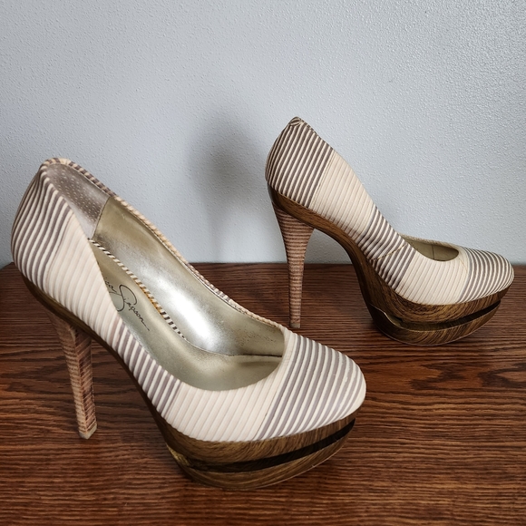 Jessica Simpson | Shoes | Jessica Simpsom Platform Stripe Heel | Poshmark